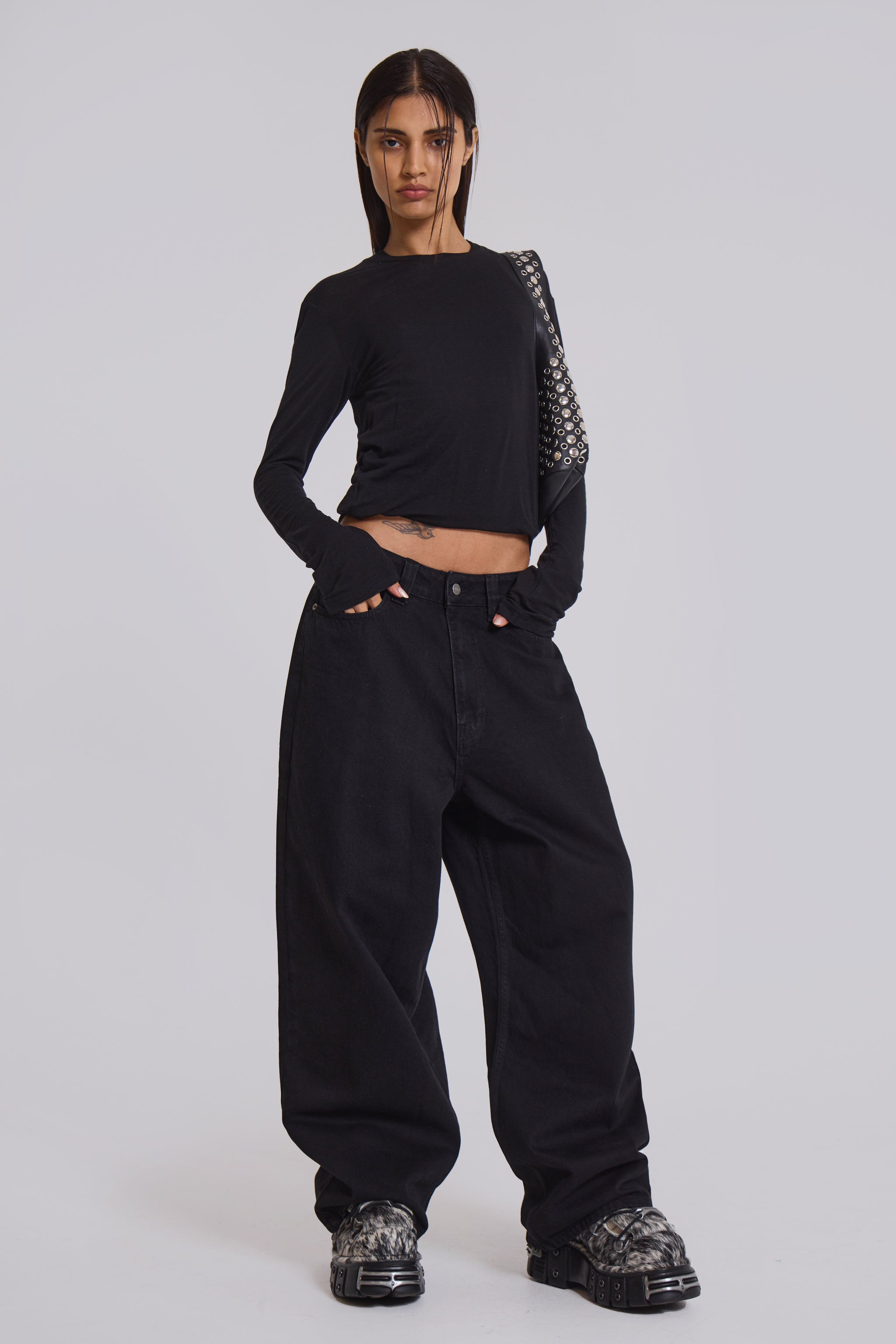 Solid Black XL Colossus Jeans | Jaded London