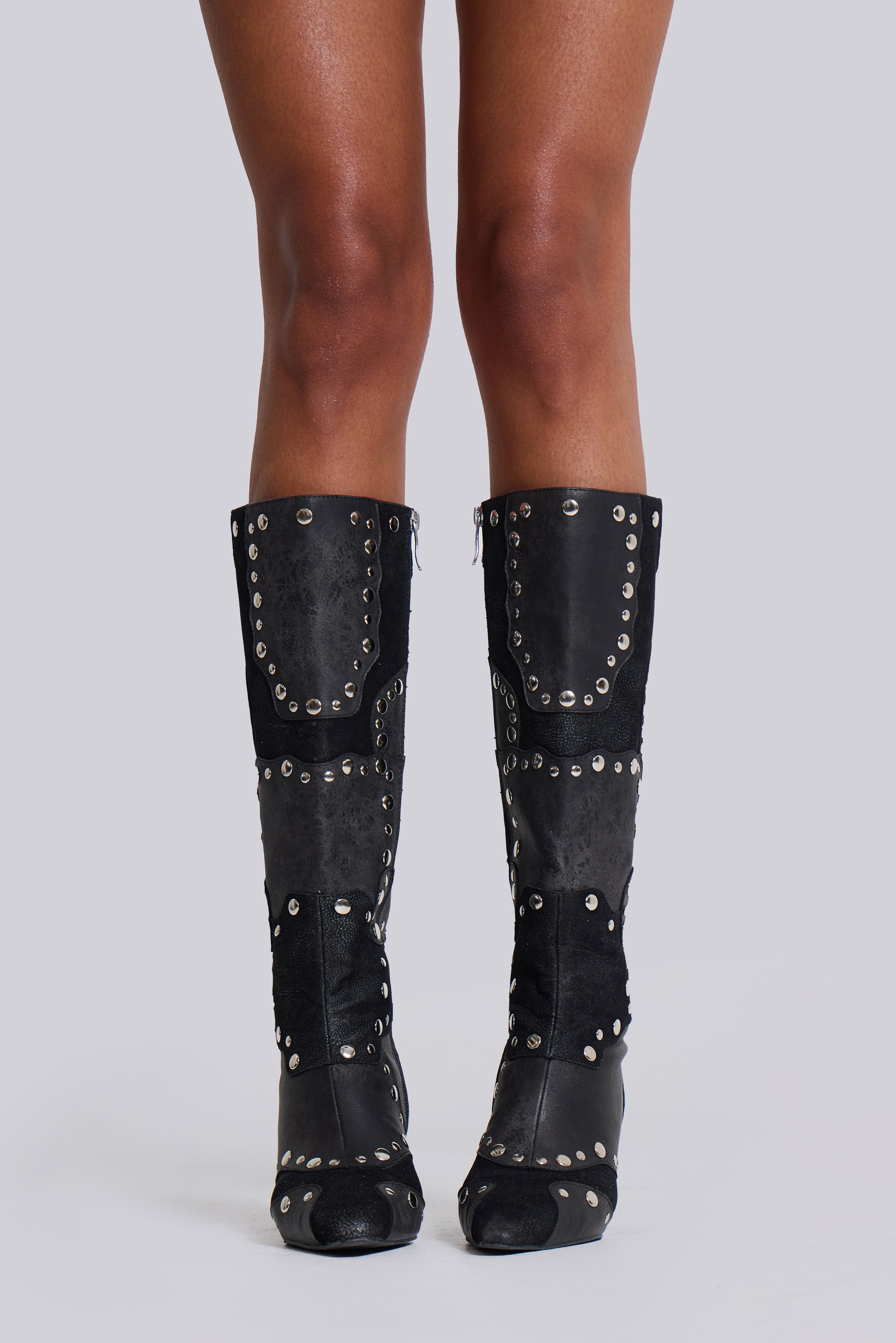 Shadow Studded Knee-High Boot | Jaded London | Clothing