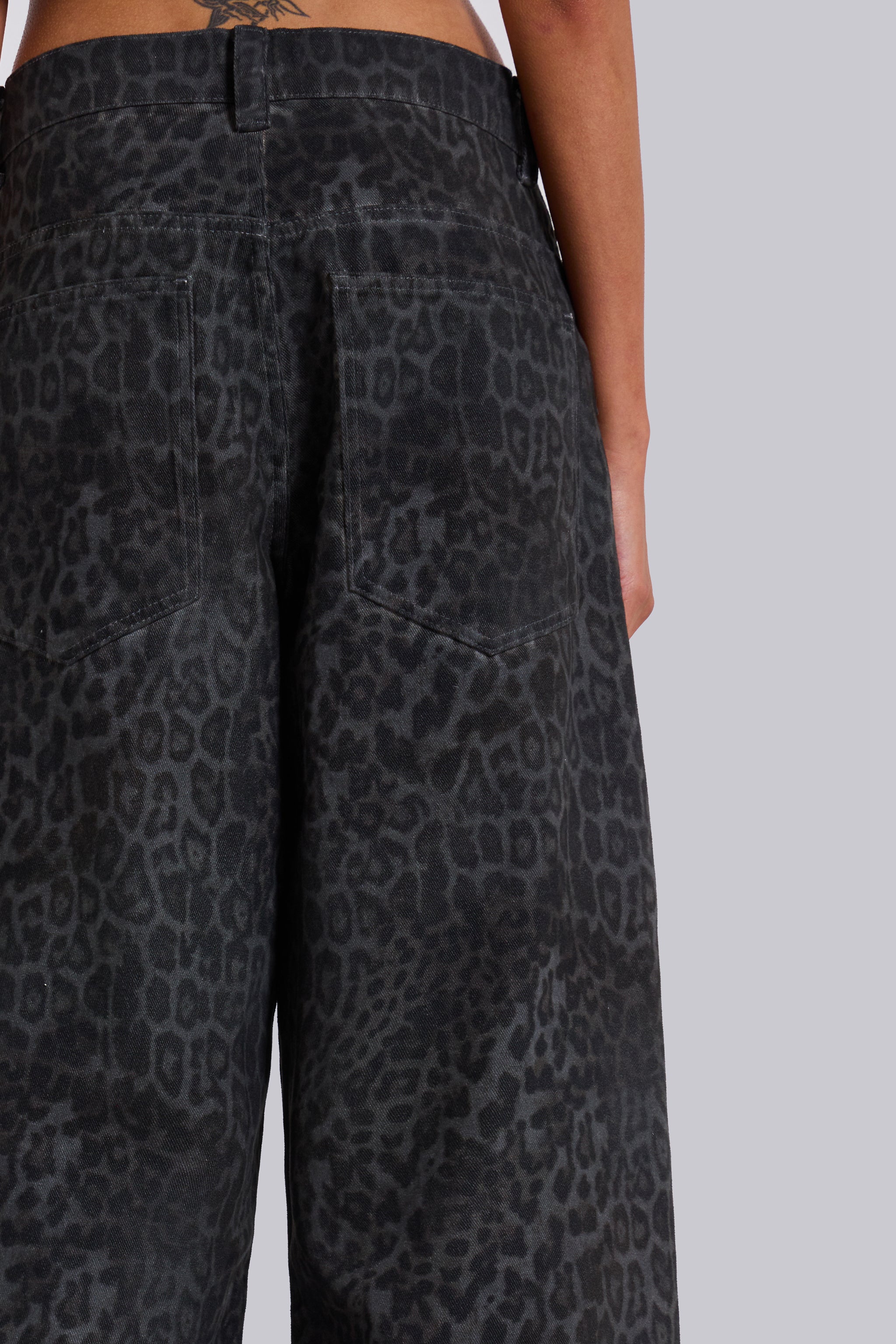Charcoal Leopard Fade Colossus Jeans | Jaded London | Clothing