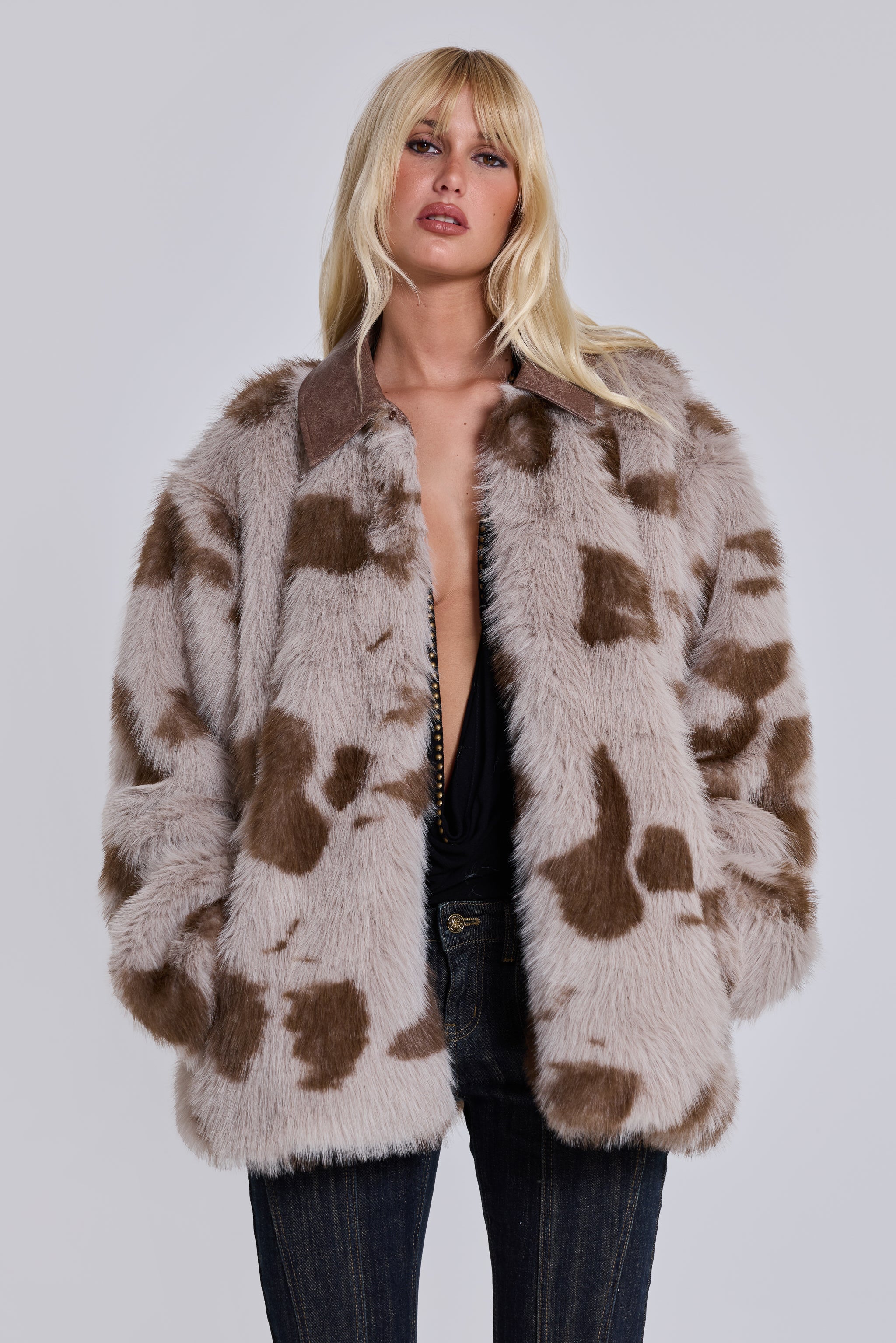 Lorax Cow Faux Fur Jacket | Jaded London | Clothing