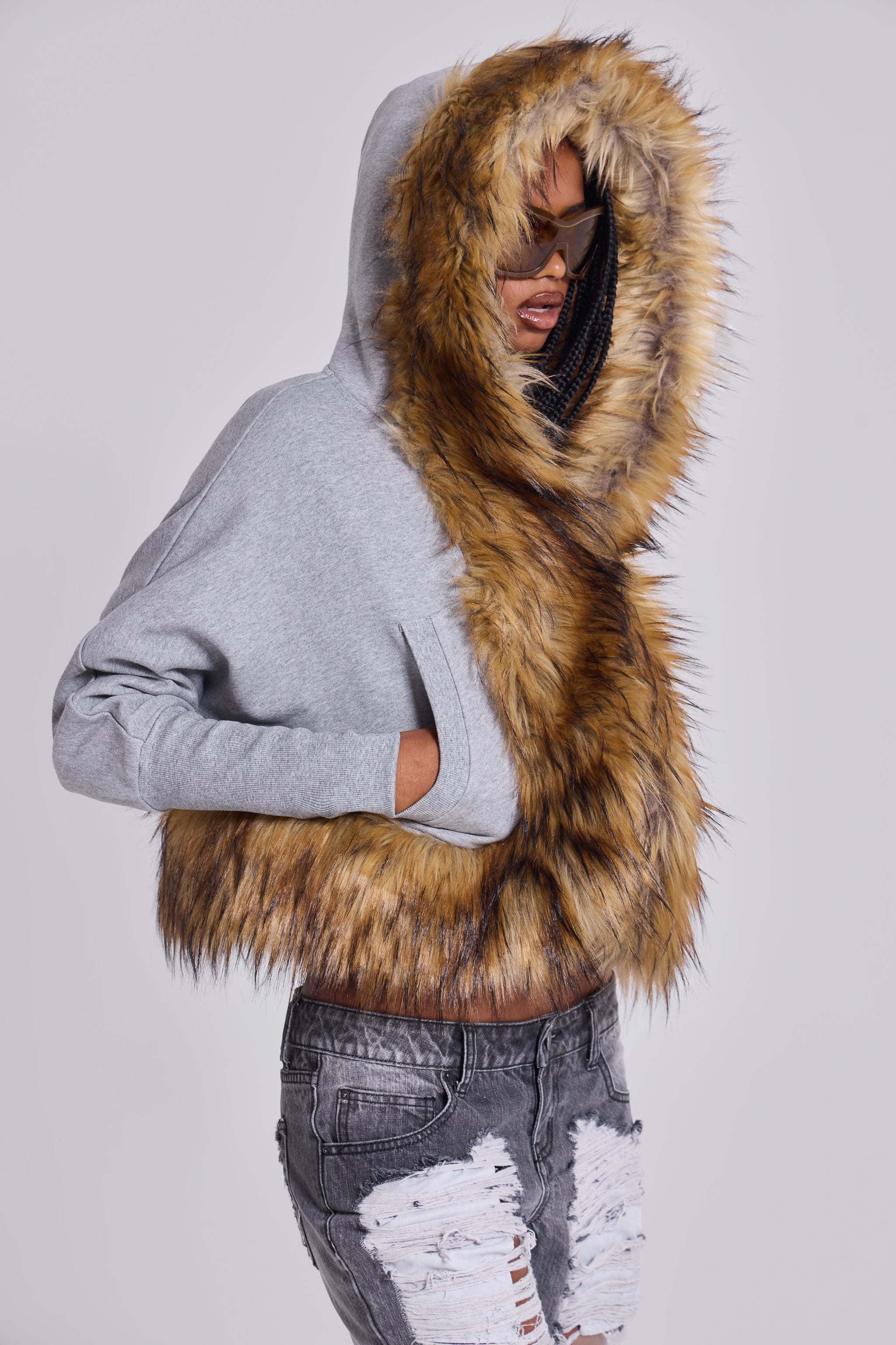 Deda Fur Trim Hoodie | Jaded London | Clothing