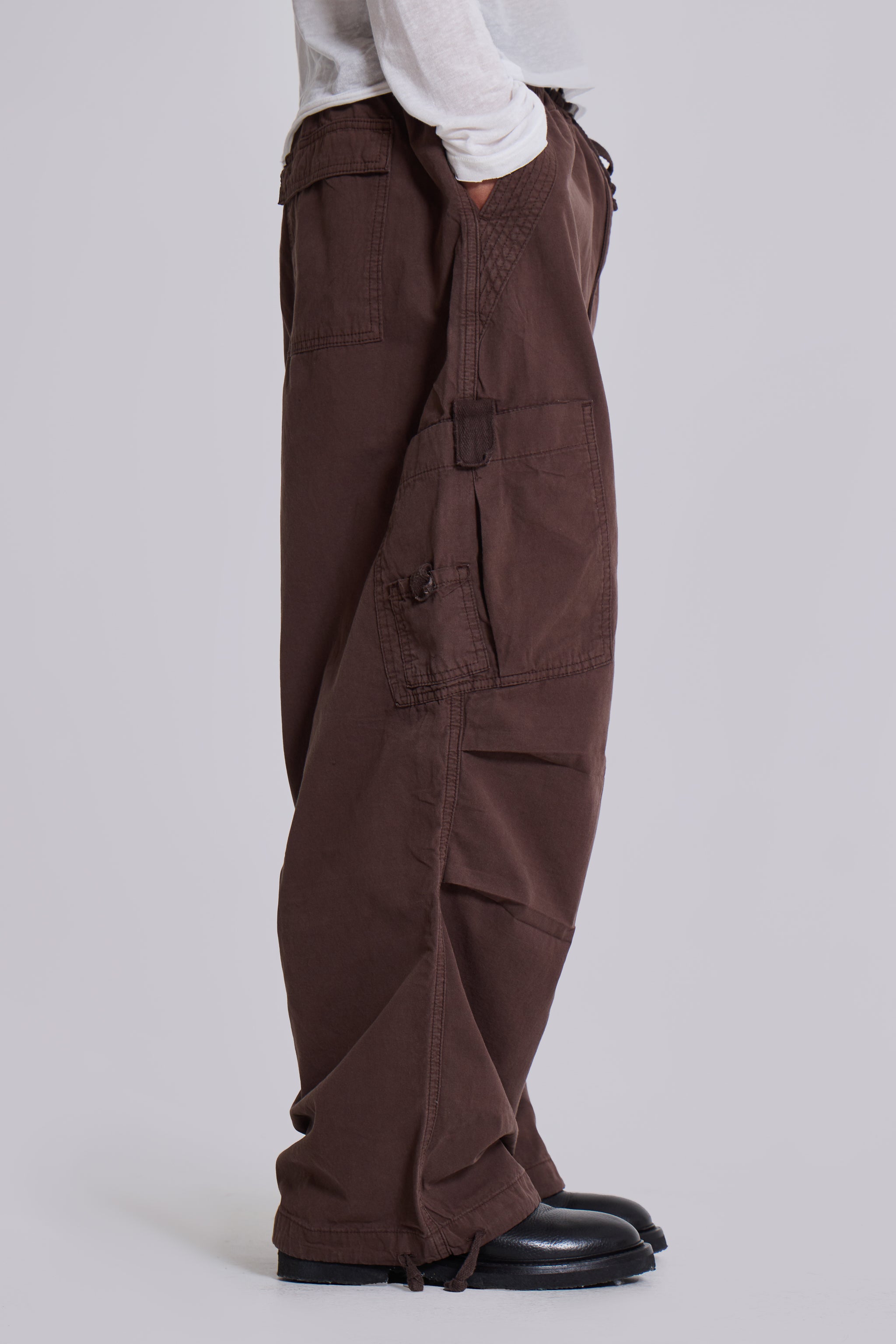 Shop Brown Parachute Cargo Pants | Jaded London | Clothing