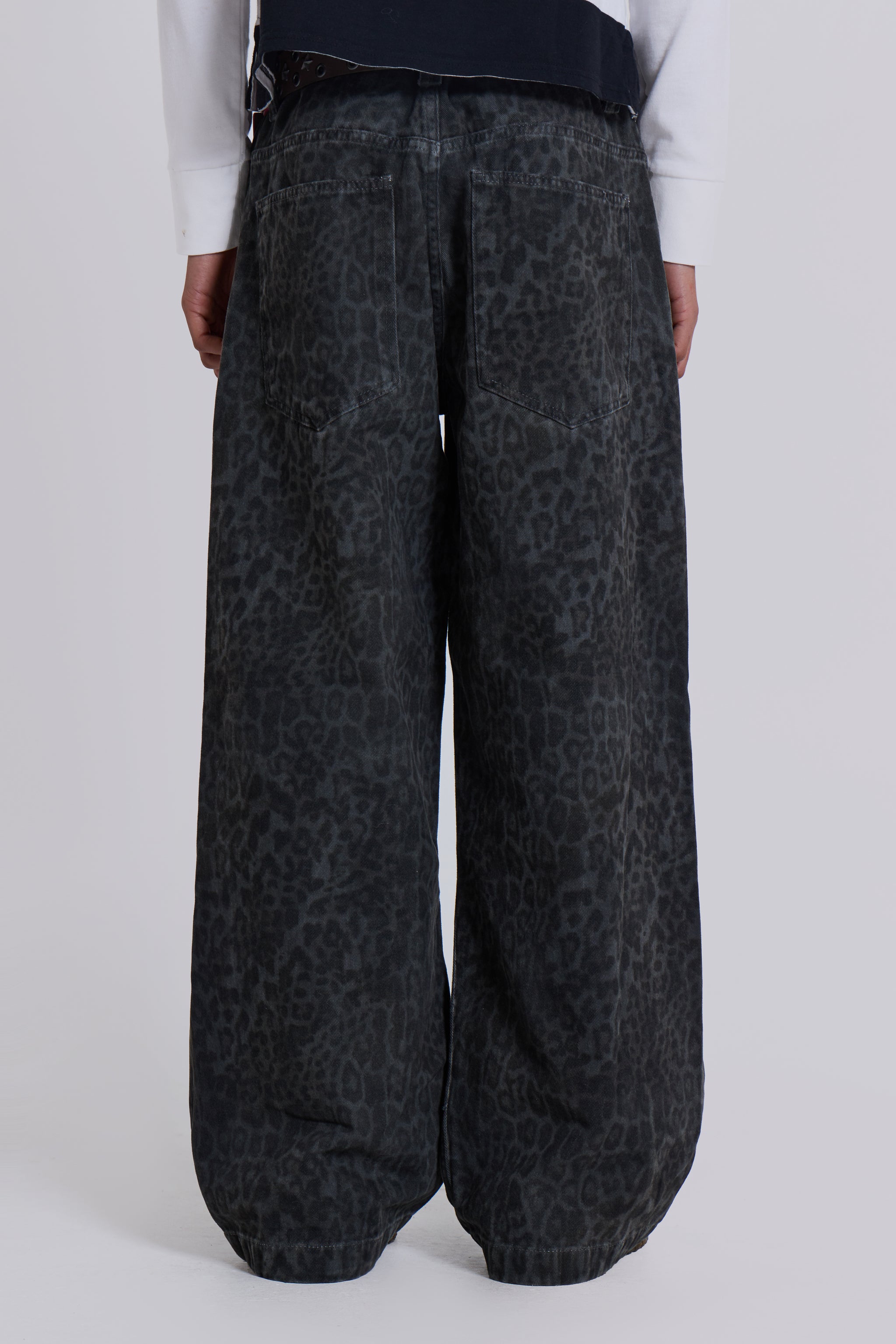 Shop Charcoal Leopard Fade Colossus Jeans | Jaded London | Clothing