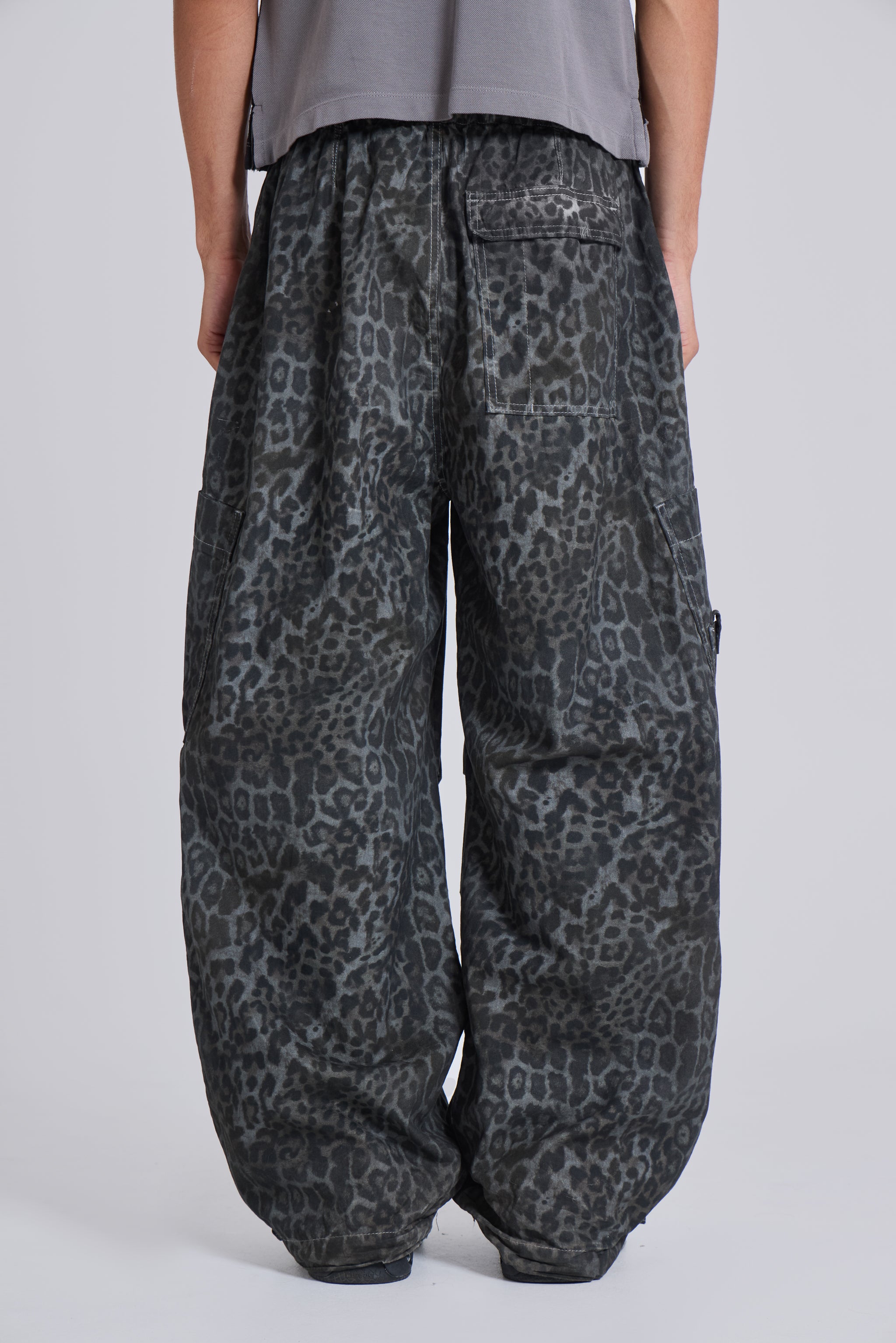 Charcoal Leopard Parachute Pants | Jaded London | Clothing