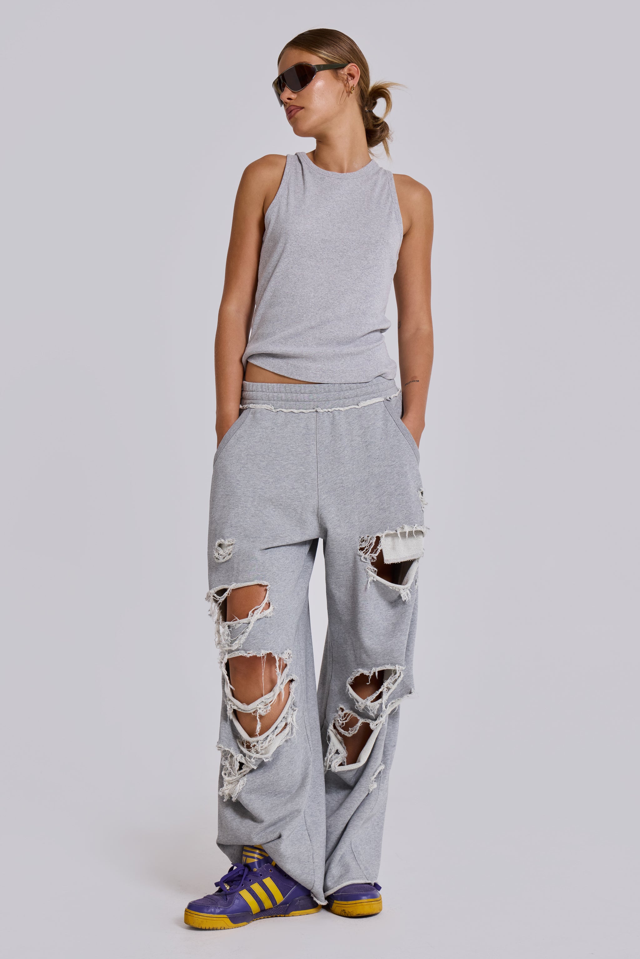 Distressed Monster Joggers In Loopback | Jaded London