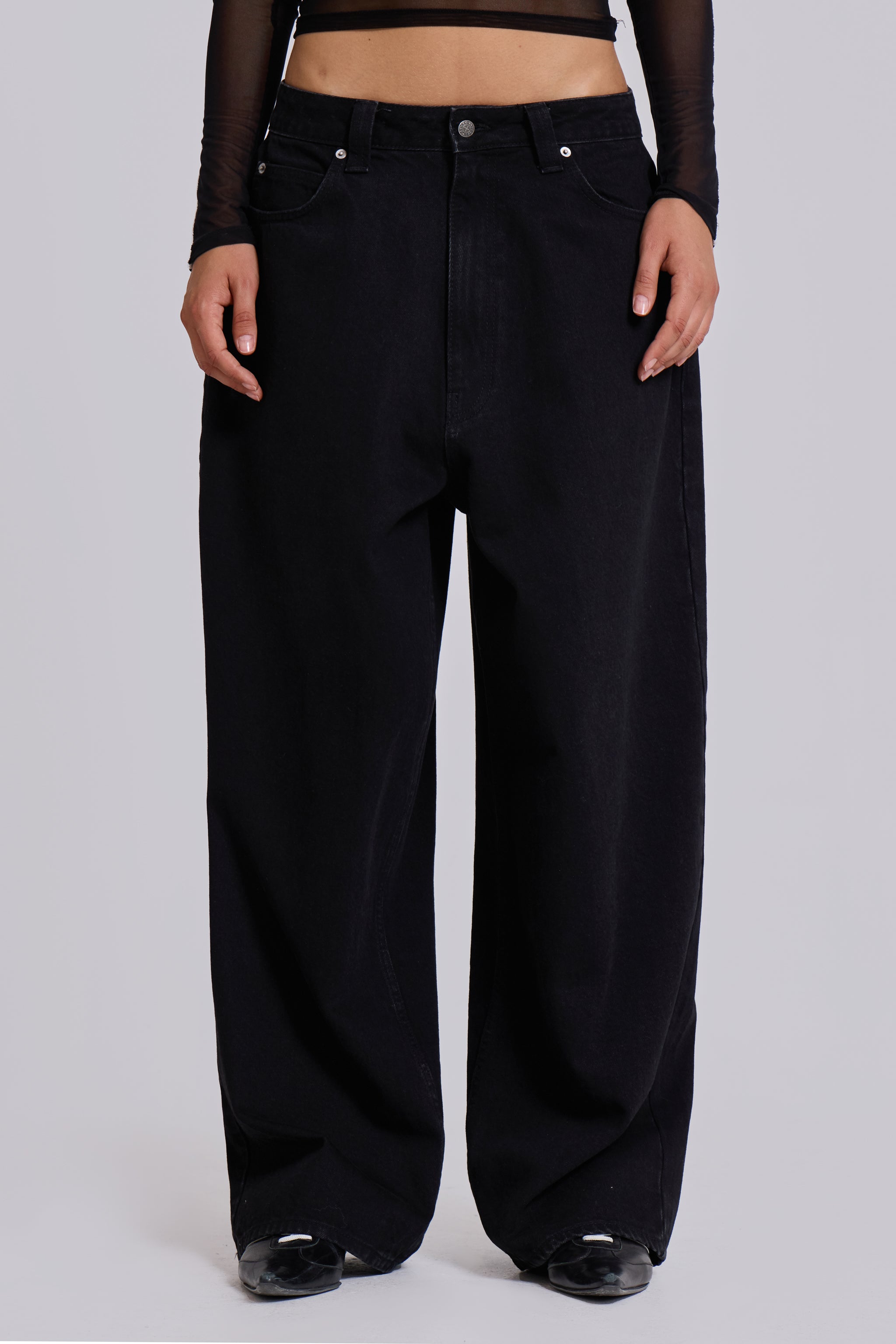 Solid Black XL Colossus Jeans | Jaded London