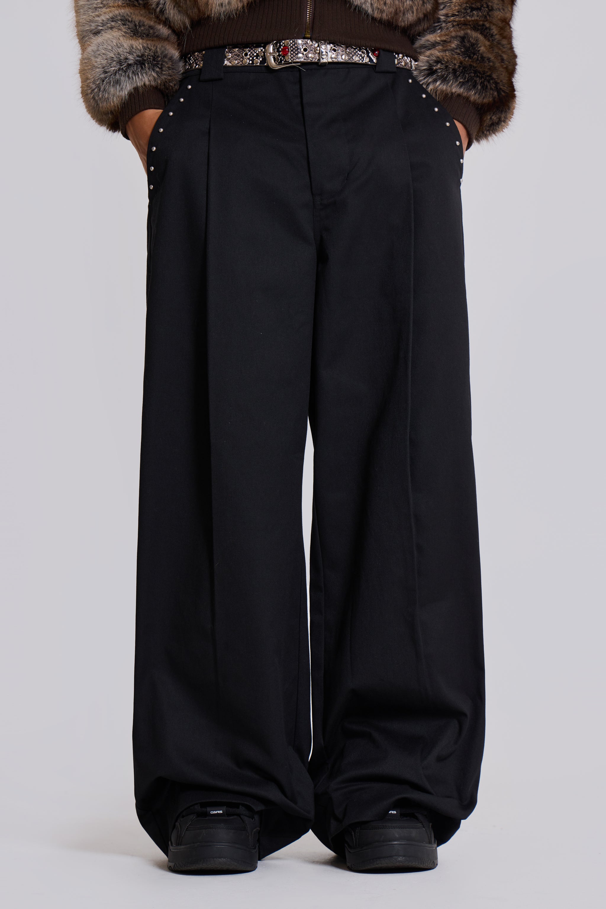 Studded Black Goliath Pants | Jaded London | Clothing