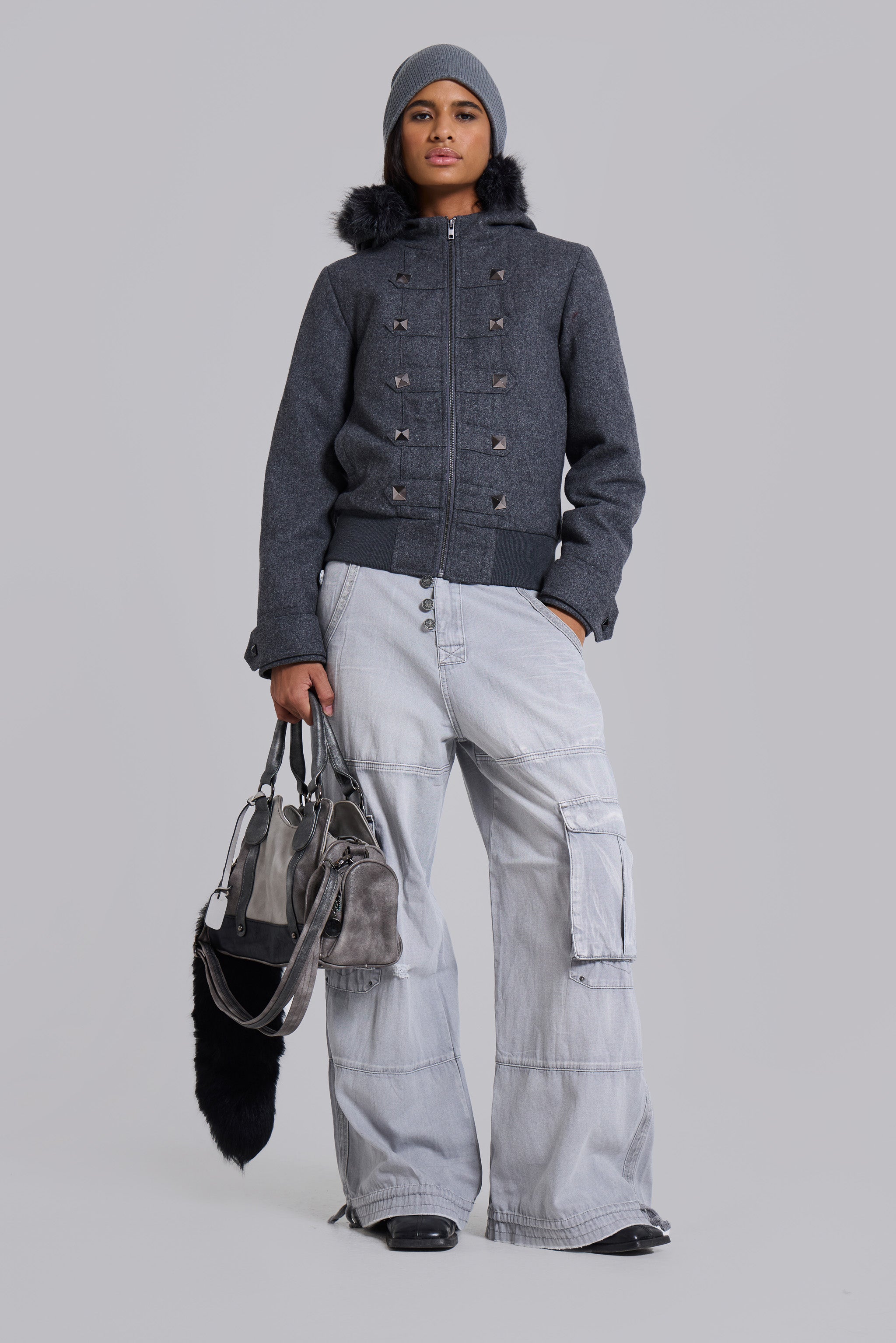 Marl Drummer Hooded Jacket | Jaded London | Women's
