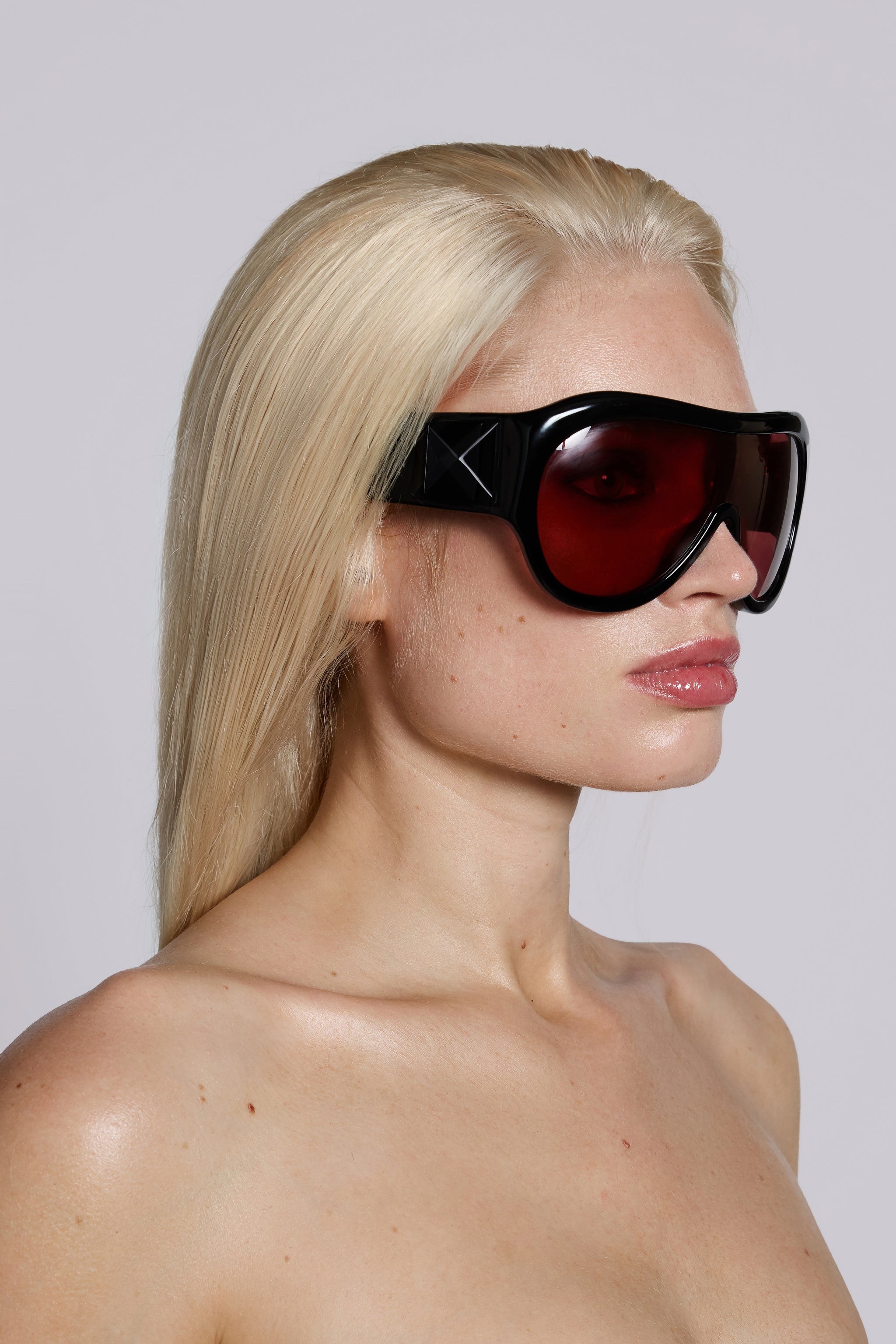 Noctra XL Stud Sunglasses in Damson | Jaded London | Clothing