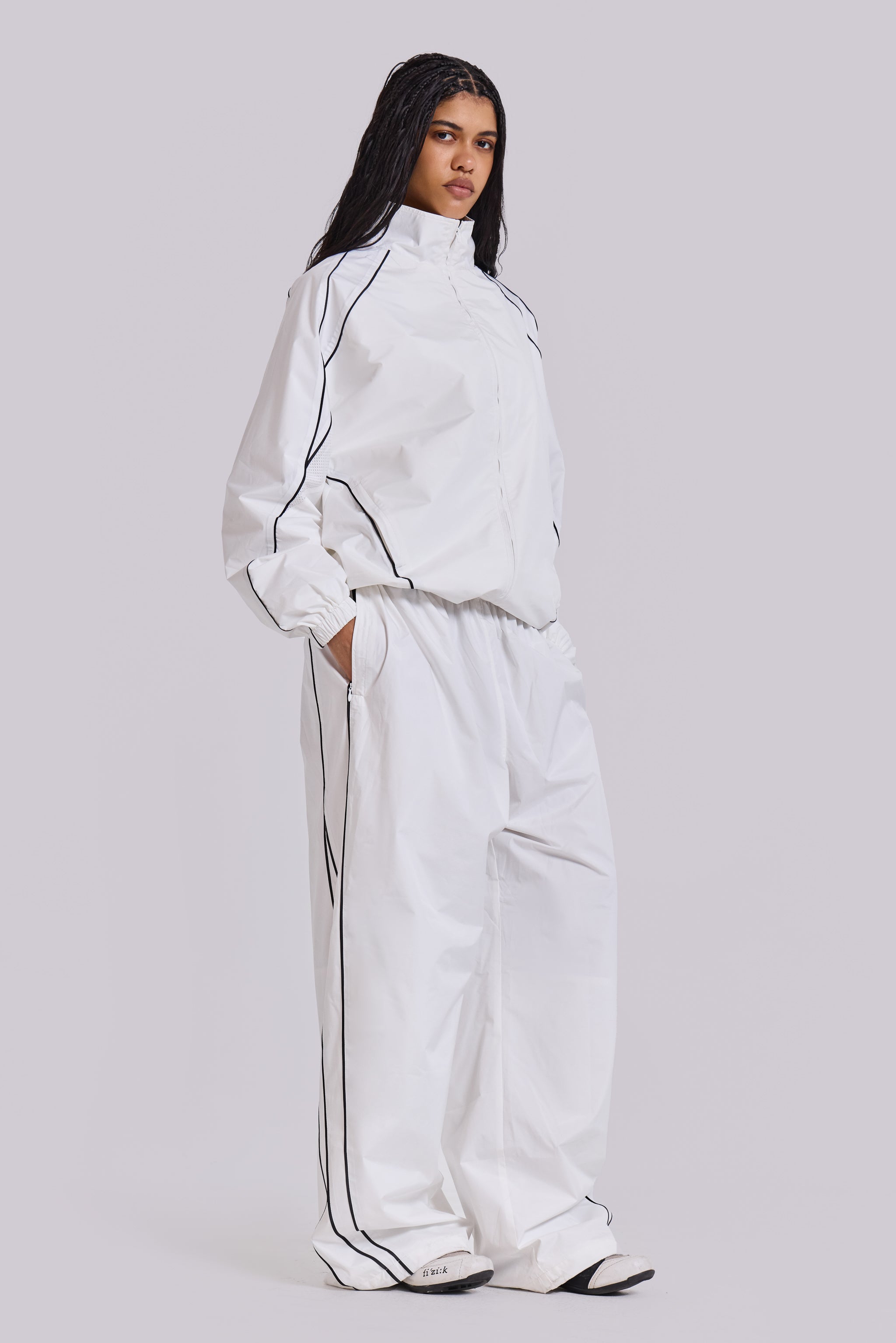 White Vapor Tracksuit Bottoms | Jaded London | Clothing