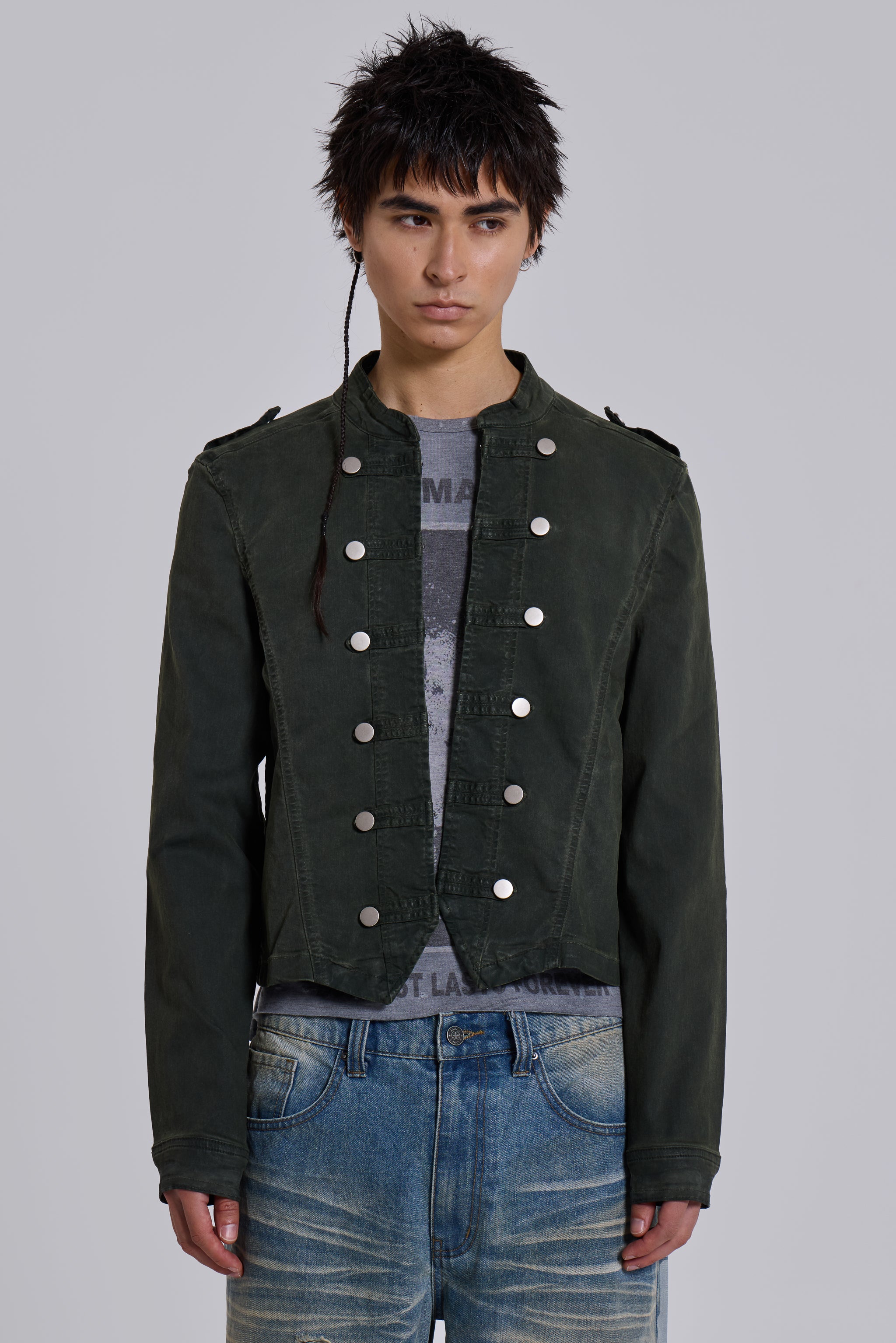 Rebel Military Jacket in Khaki | Jaded London | Clothing