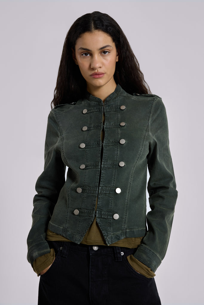 Rebel Military Jacket in Khaki | Jaded London