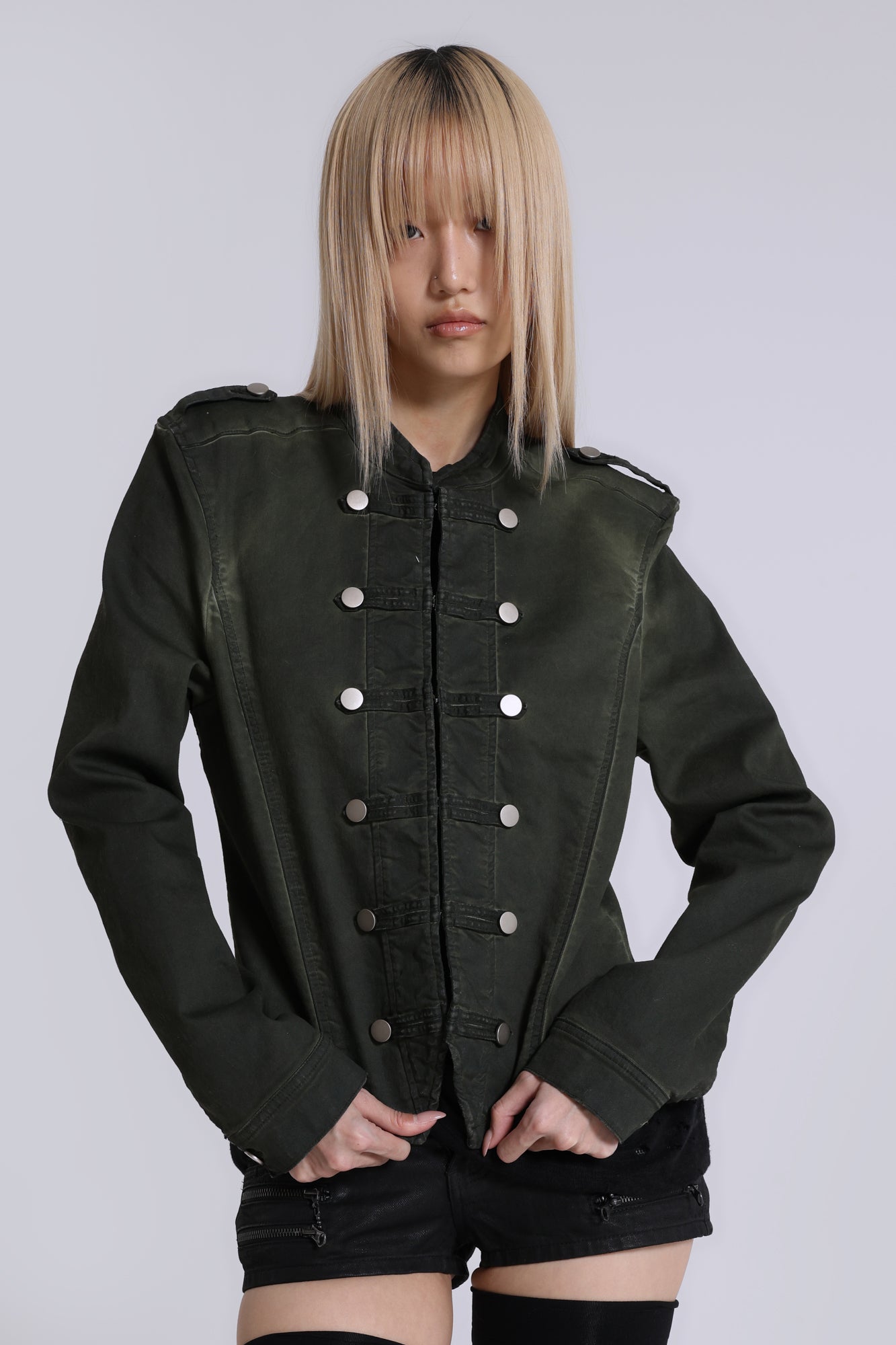 Rebel Military Jacket in Khaki | Jaded London
