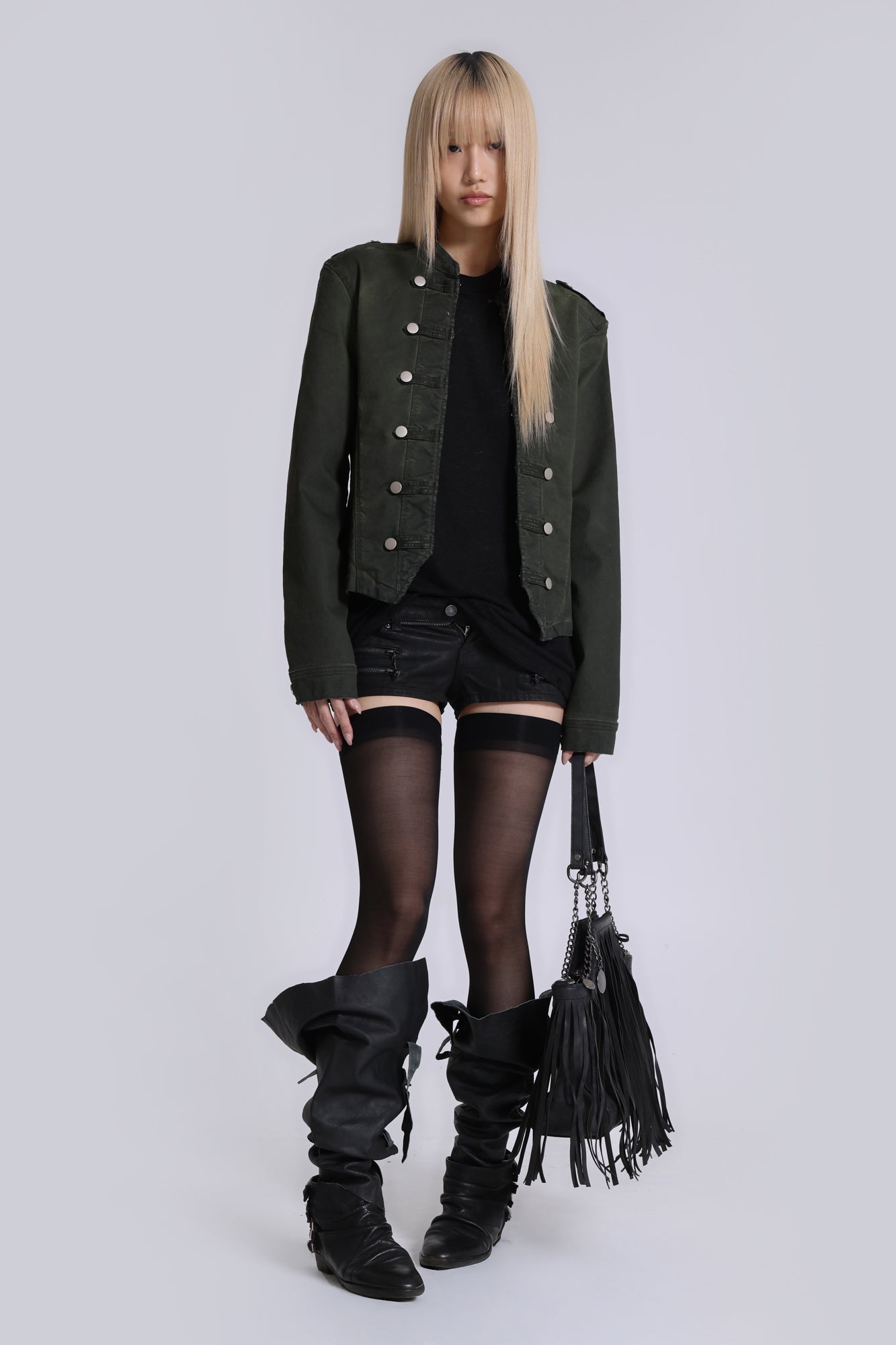 Rebel Military Jacket in Khaki | Jaded London