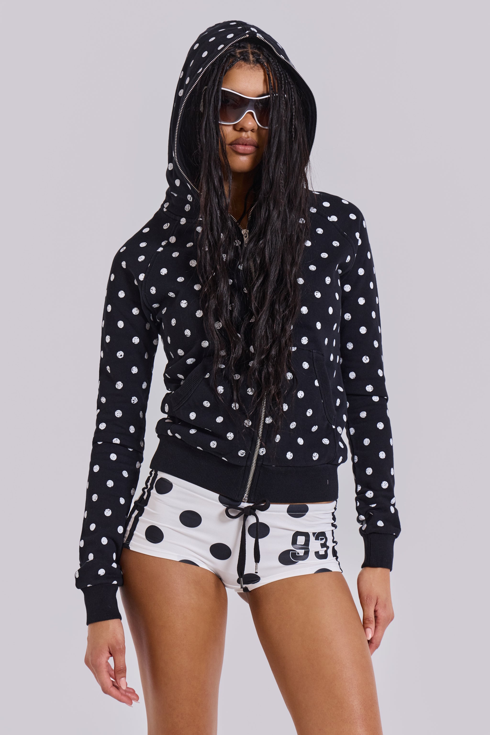 No.13 Polka Dot Football Mini Shorts | Jaded London | Clothing