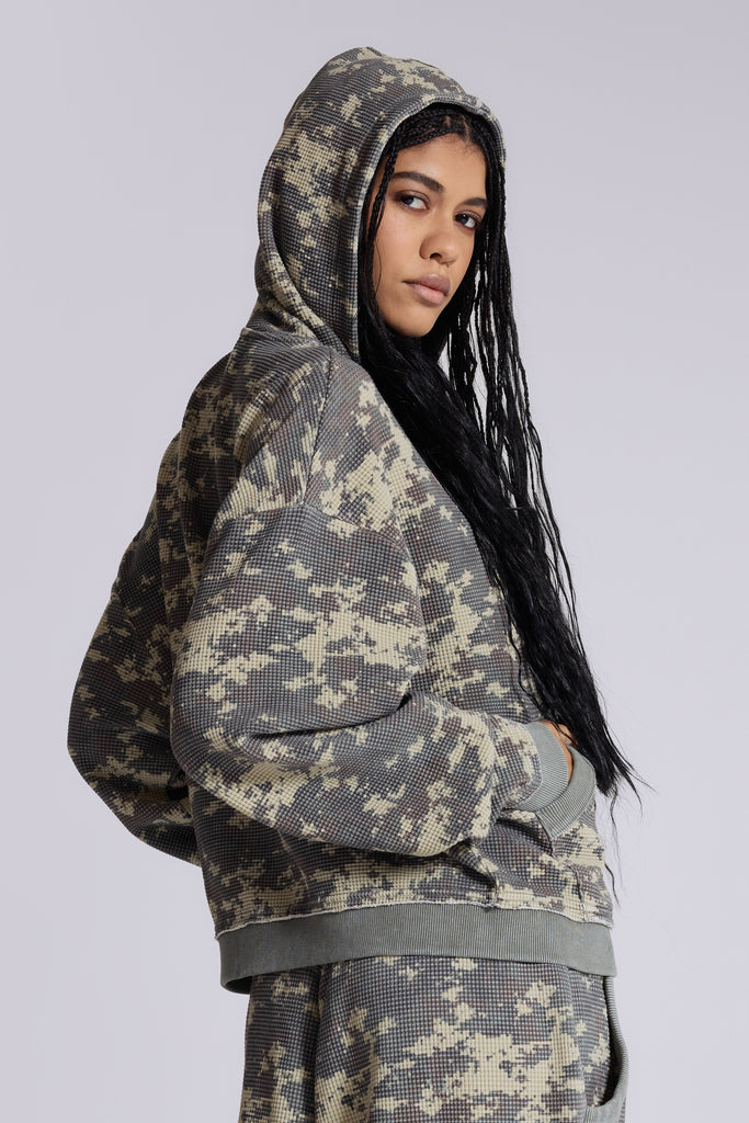 Digi Camo Waffle Hoodie | Jaded London | Clothing