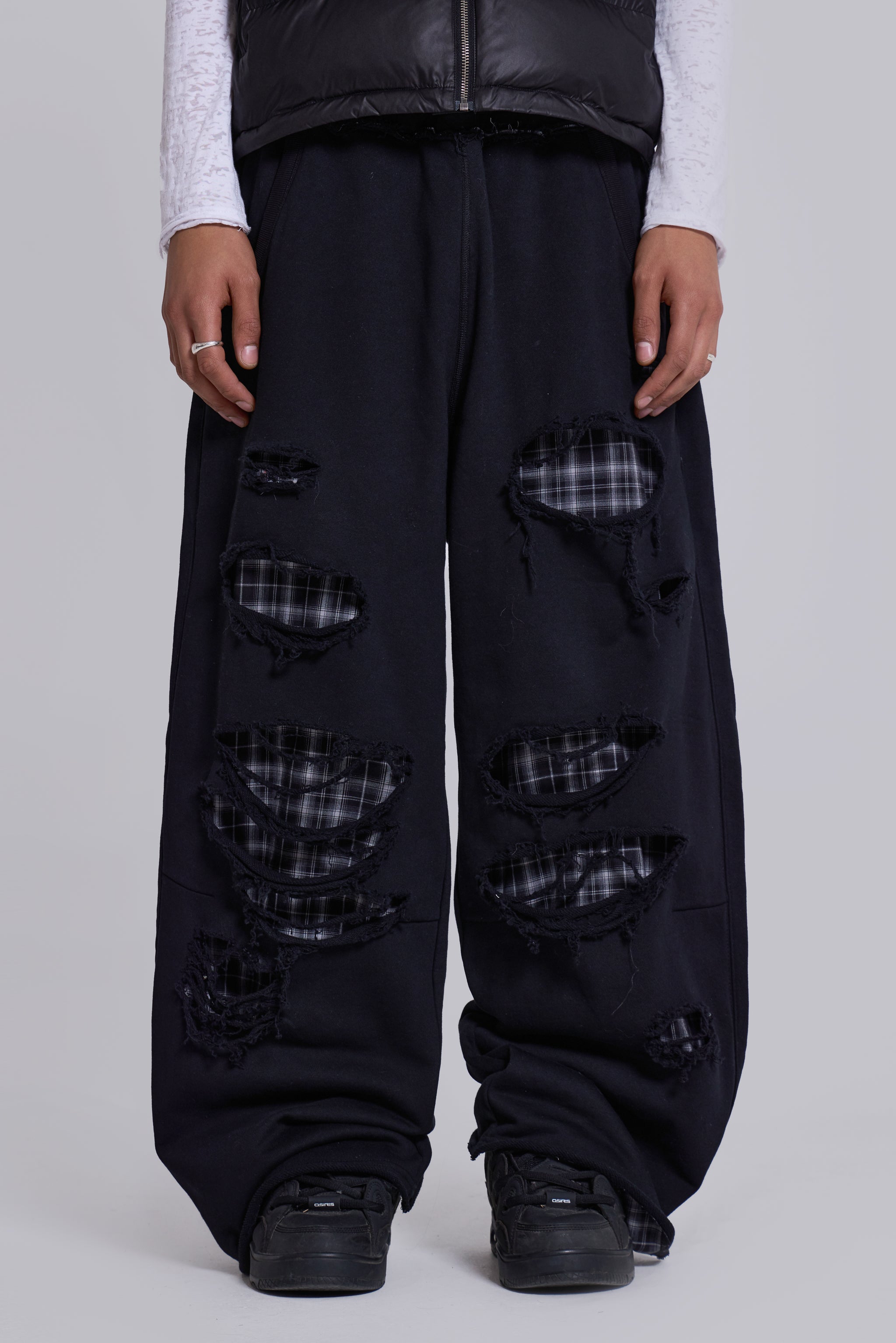 Check Layered Monster Joggers | Jaded London | Clothing