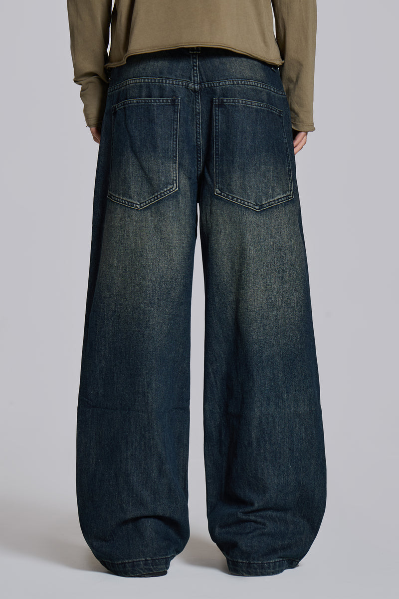 Mid Blue Slub Colossus Jeans | Jaded London | Clothing