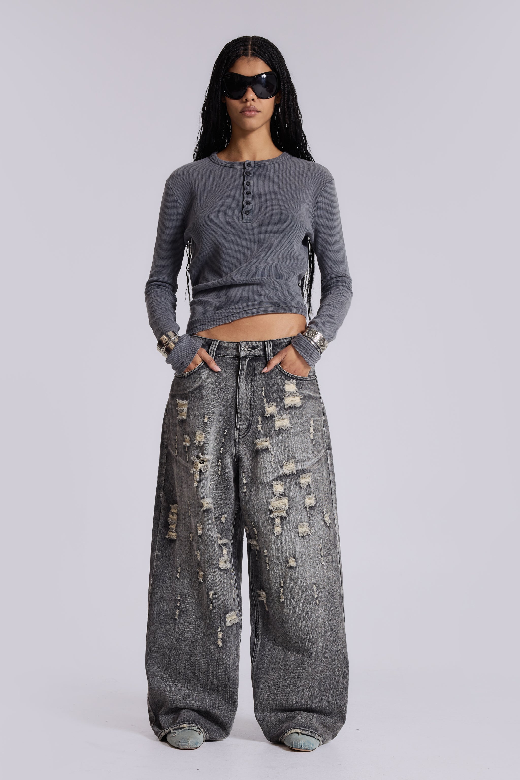 Bullet Hole XL Colossus Jeans | Jaded London