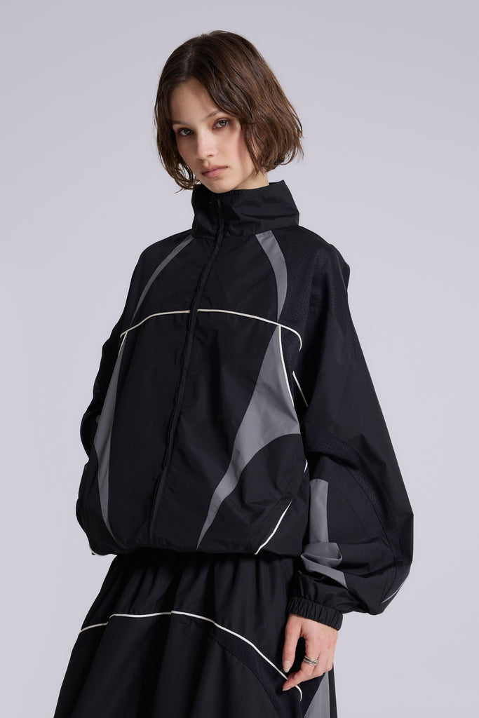 Black Panelled Vapor Jacket | Jaded London | Clothing