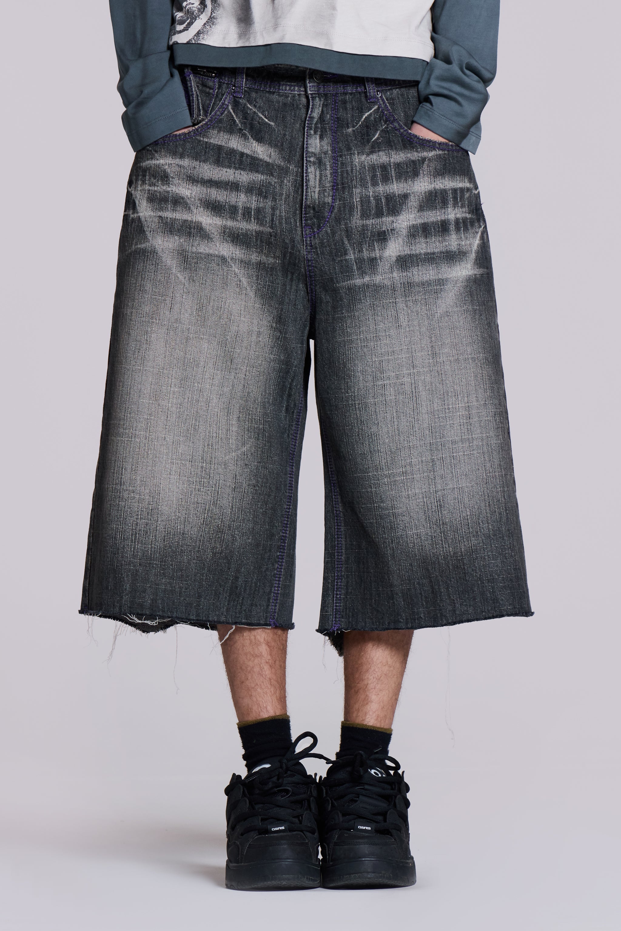 Ollie Pinstripe Jorts | Jaded London | Clothing