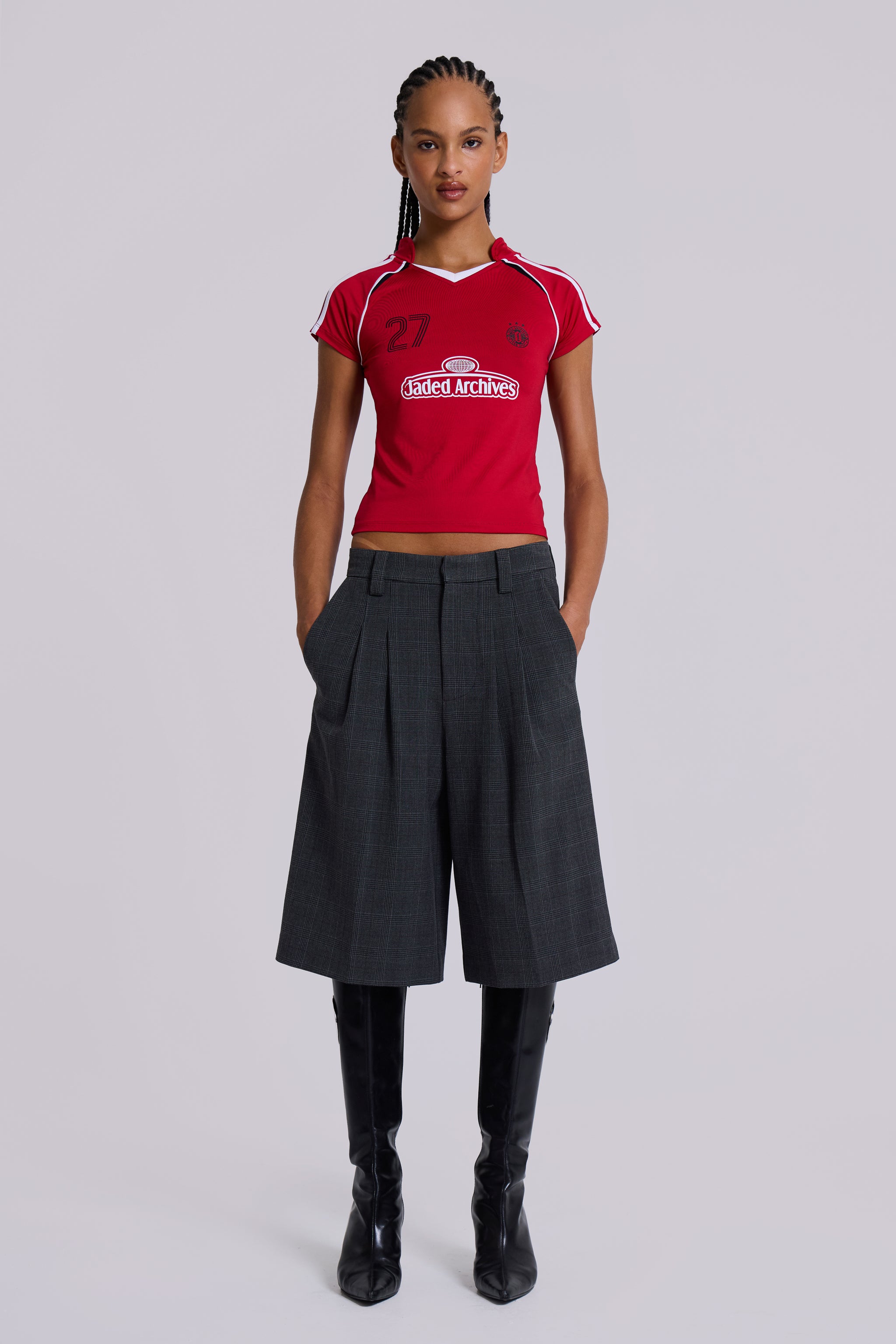 Dark Check Goliath Shorts | Jaded London | Clothing