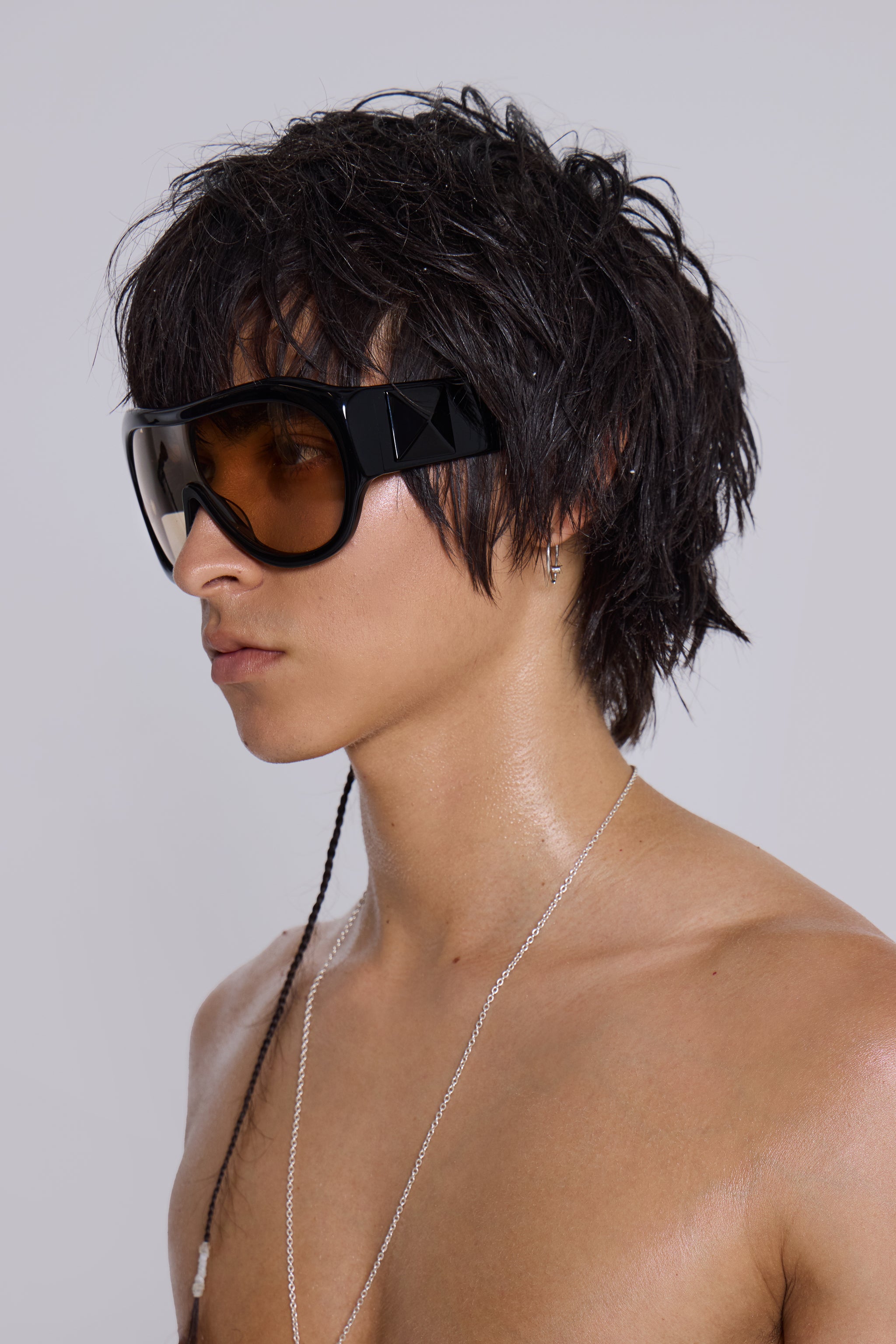 Noctra XL Stud Sunglasses in Amber | Jaded London | Clothing