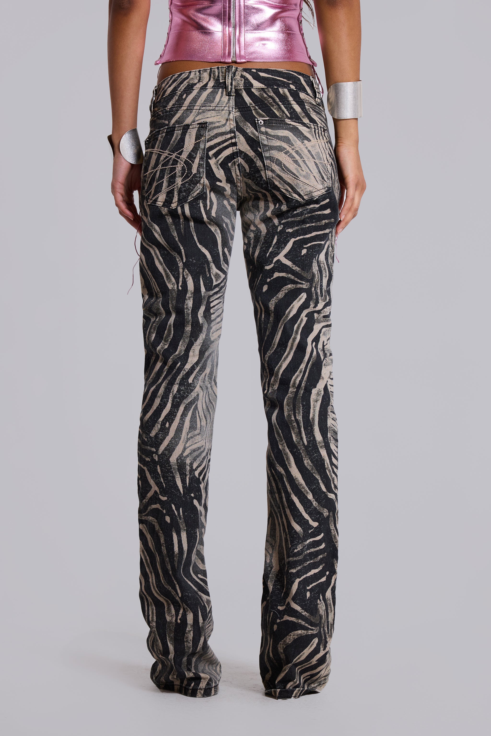 Leona Bootcut Cooper Jeans in Zebra | Jaded London | Clothing