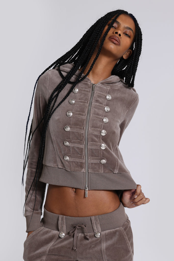 Cavalier Military Velour Hoodie | Jaded London | Clothing