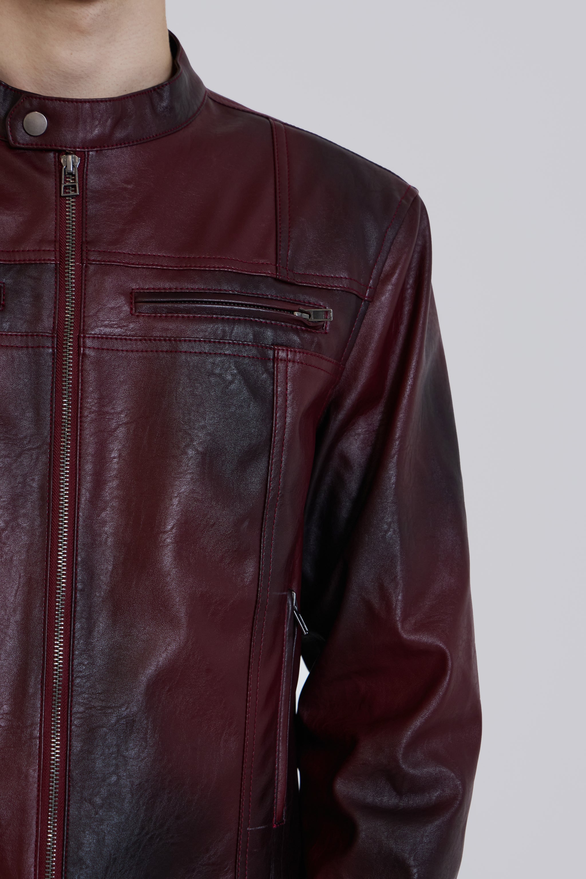 Red PU Biker Jacket | Jaded London