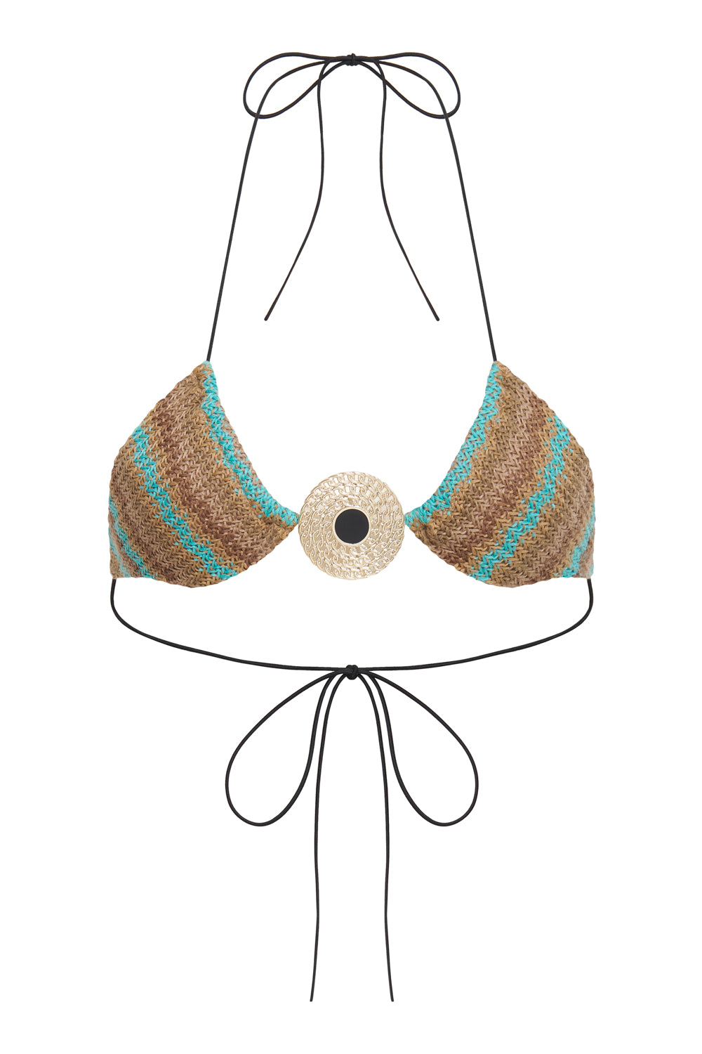 Shop Allure Striped Knit Micro Triangle Bikini Top | Jaded London ...